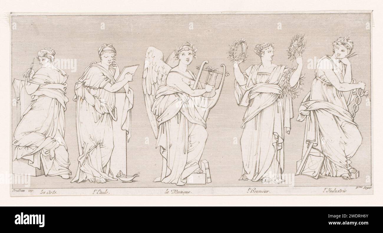 Five Muses, Marie Pauline Soyer, After Pierre Prud'Hon, 1810 print ...