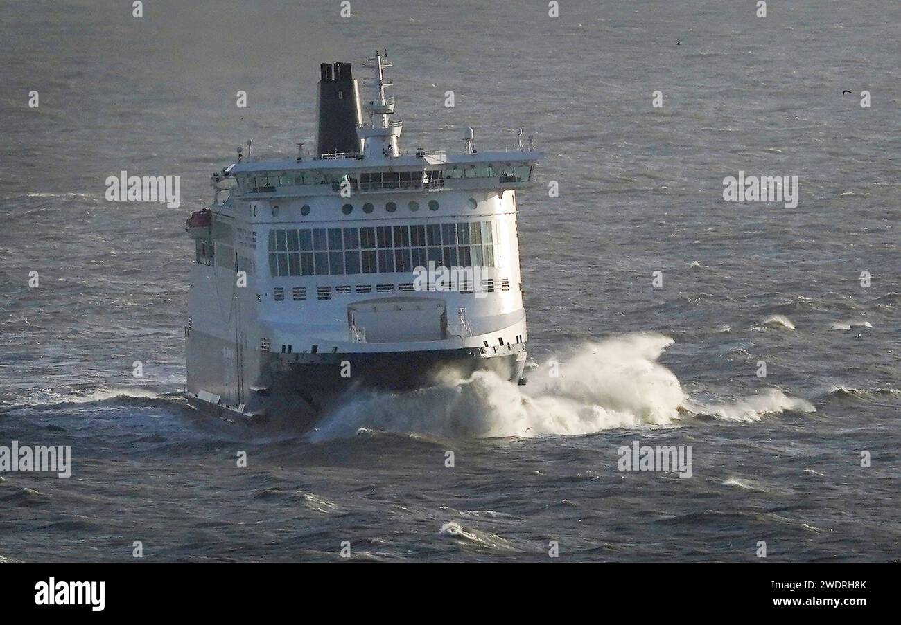 A DFDS ferry arrives at the Port of Dover in Kent during the aftermath ...