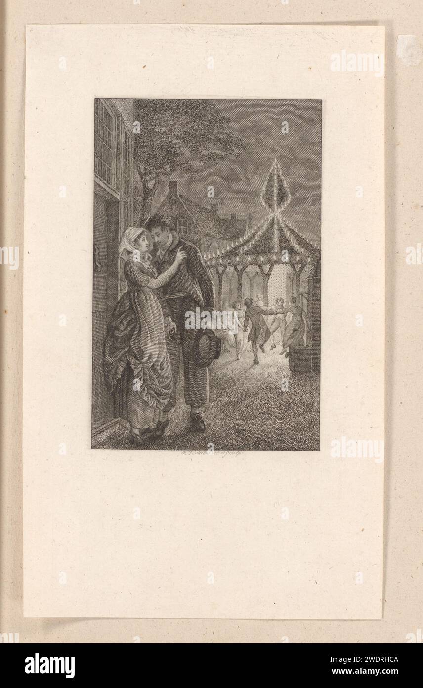 Agneta and Frederik hold each other's hands, Reinier Vinkeles (I), 1804 ...