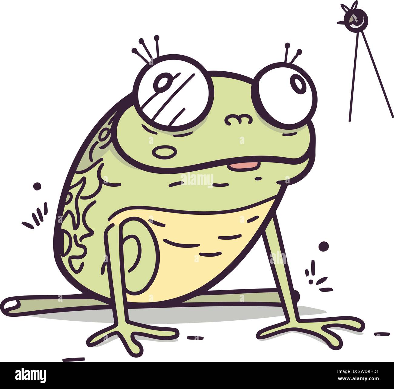 Funny frog. Vector illustration of a funny cartoon frog. Funny frog ...