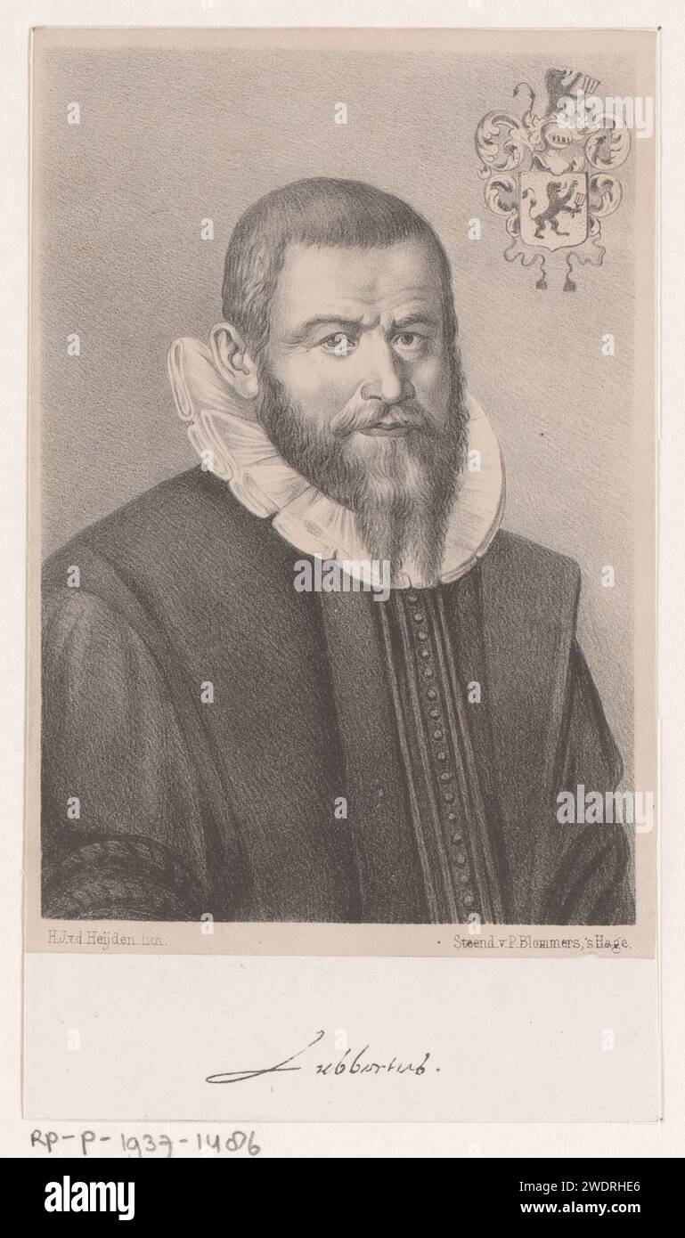 Portrait of Sibrandus Lubbertus, Johannes Hermanus van der Heijden ...