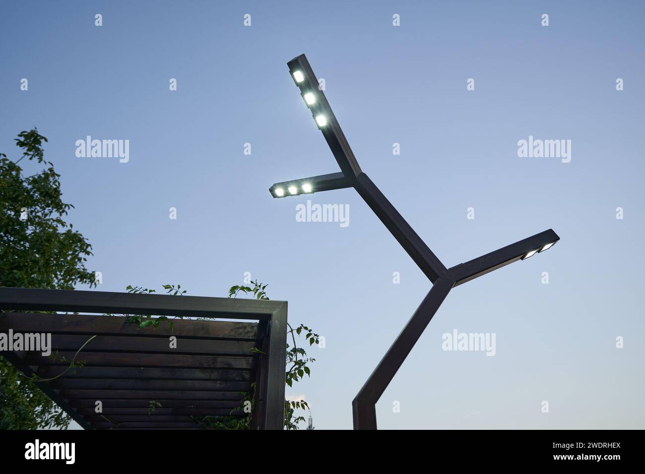 Modern lamp post in loft style Stock Photo - Alamy