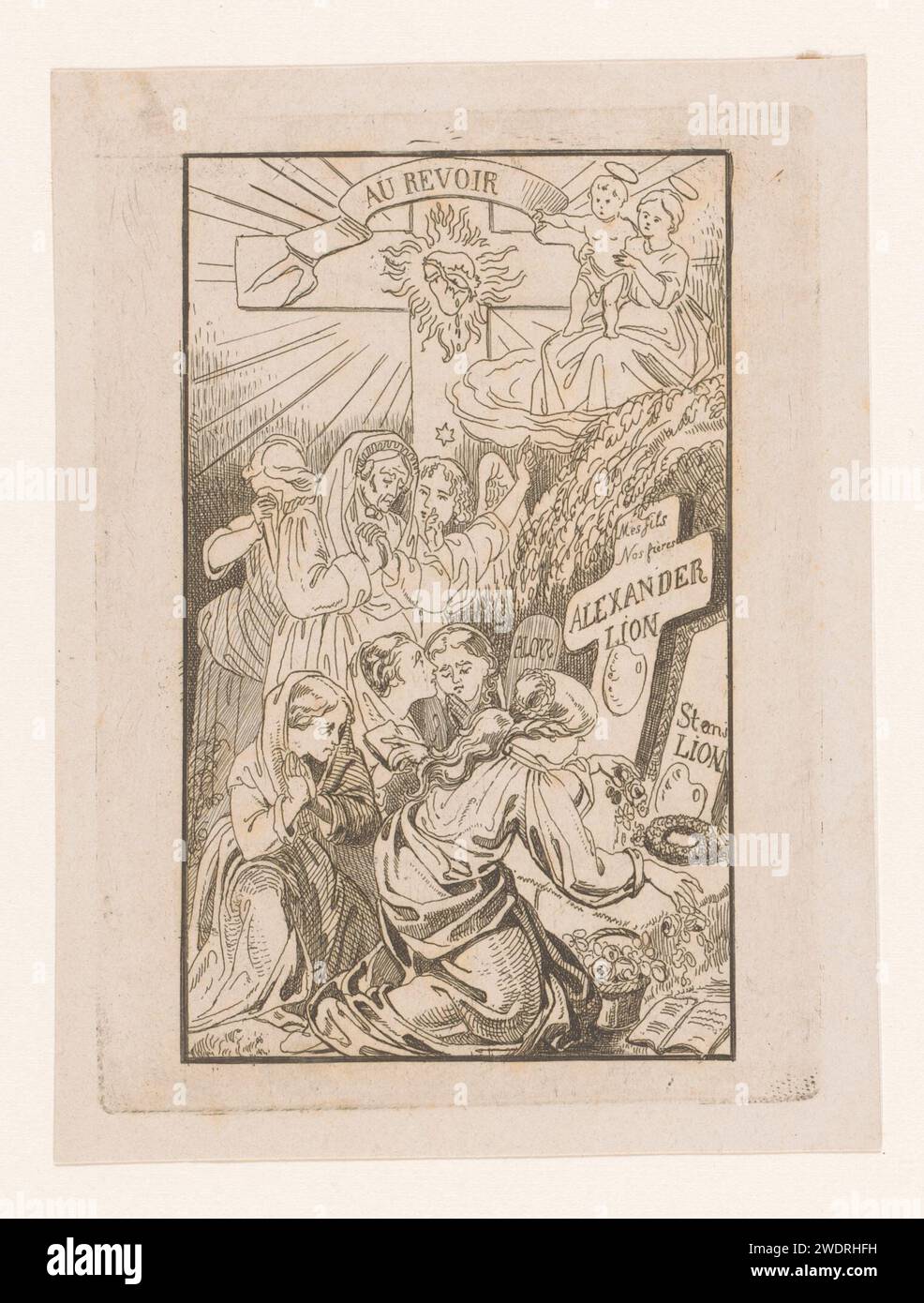 Prayer card for Alexandre Louis and Aloïs Stanislas Lion, Julius Wagner ...