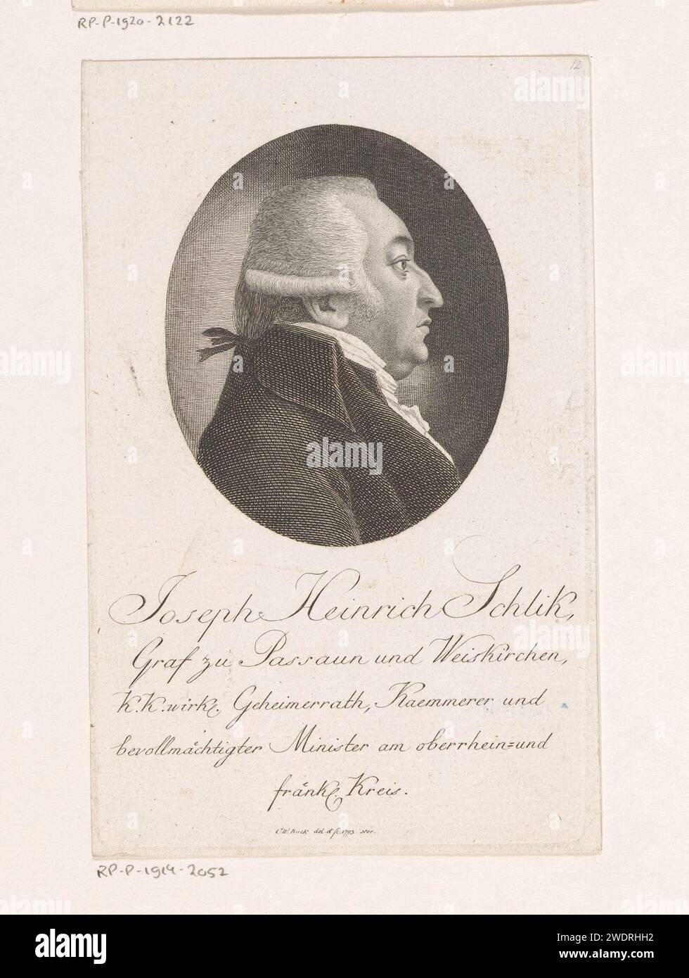 PortraT van Joseph Heinrich, Count of Schlick zu Bassano and ...