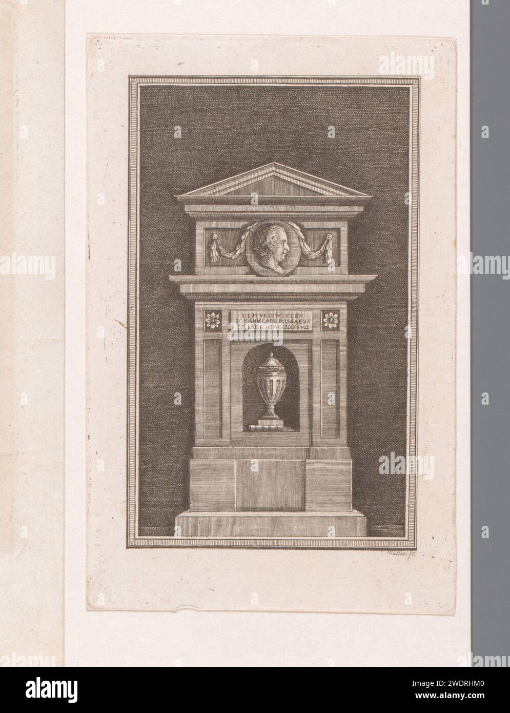 Monument Met Portret Ter Eere van Johann Carl August Musäus, C. Müller ...