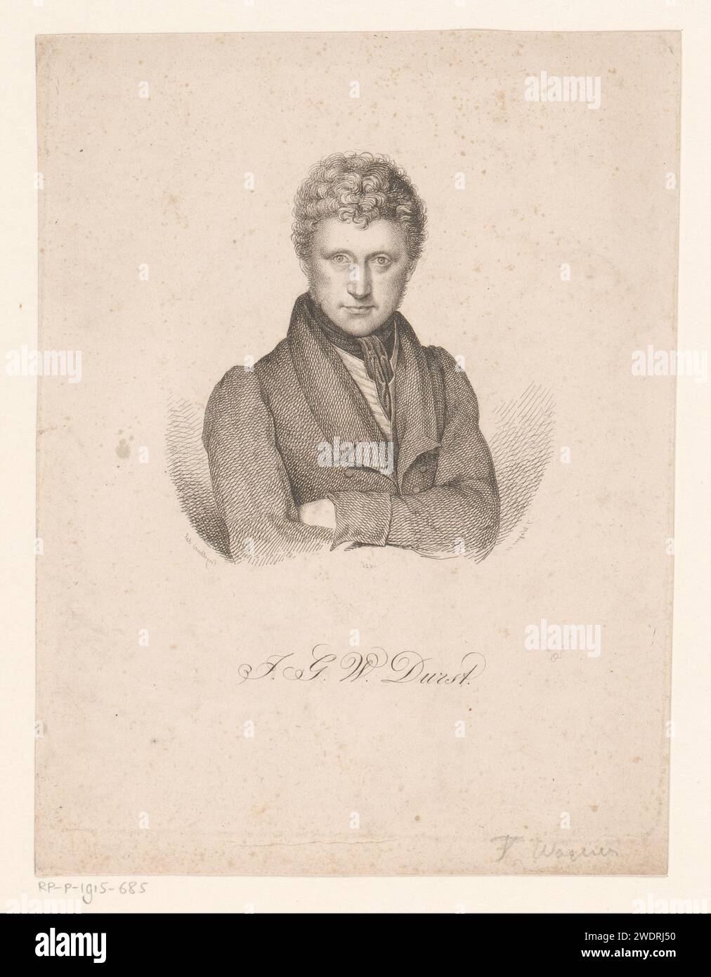 PortraT van de Heer J.G.W. Durst, Friedrich Wagner, after Johann ...