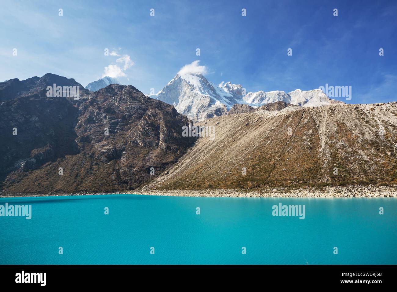 Beautiful lake Paron in Cordillera Blanca, Peru, South America Stock ...