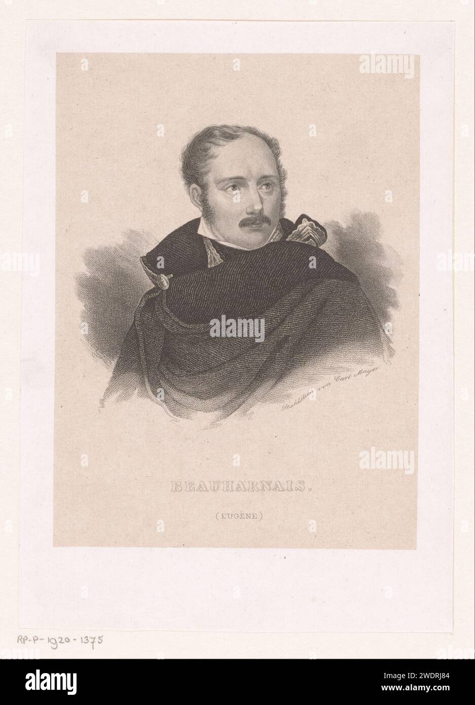 Portret van Eugène de Beauharnais, Carl Mayer, 1808 - 1868 print ...
