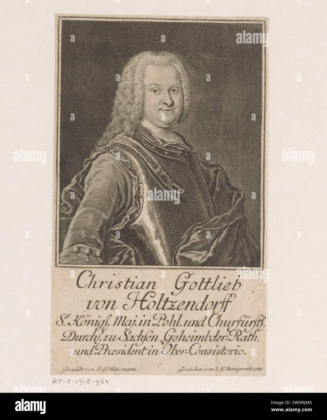 Portrait van Christian Gottlieb von Holtzendorff, Johann Martin ...
