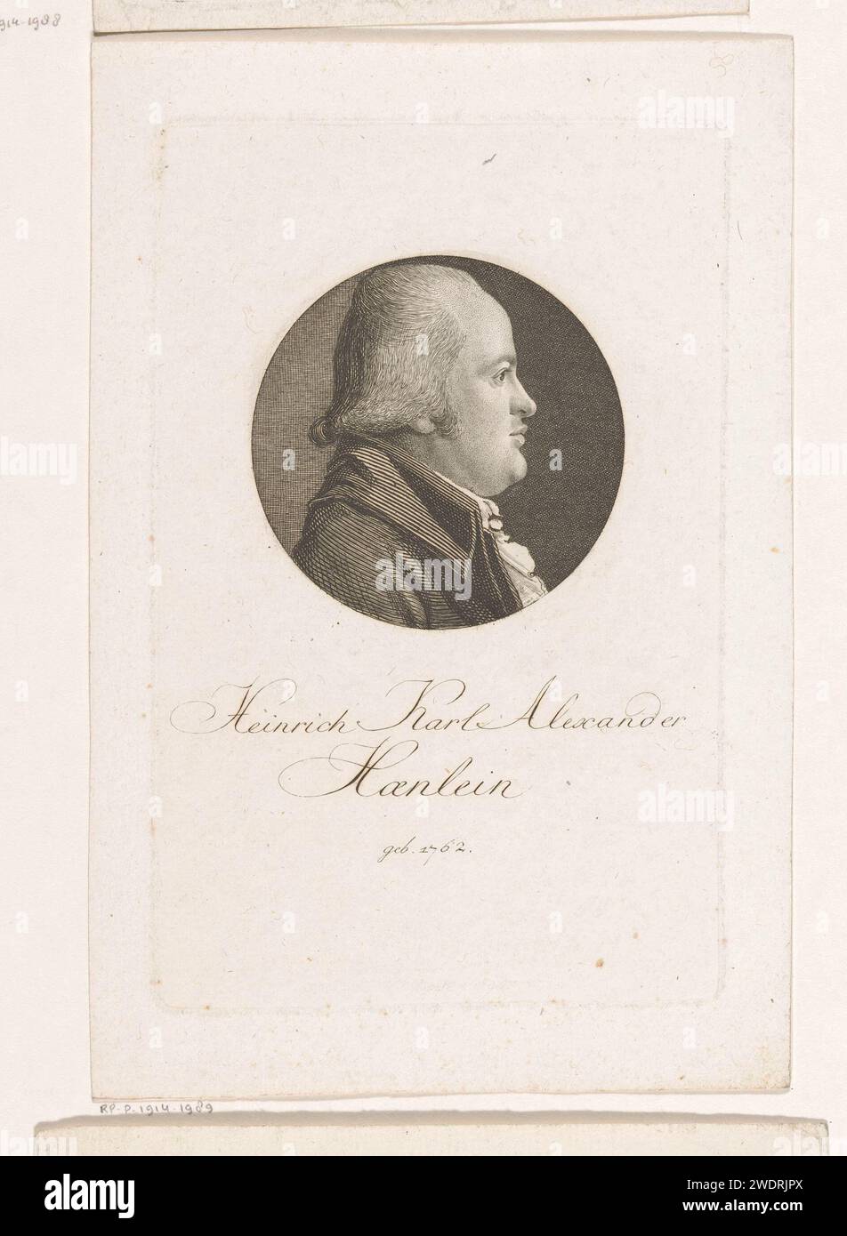 Portrait van Heinrich Carl Alexander Hänlein, Christoph Wilhelm Bock ...