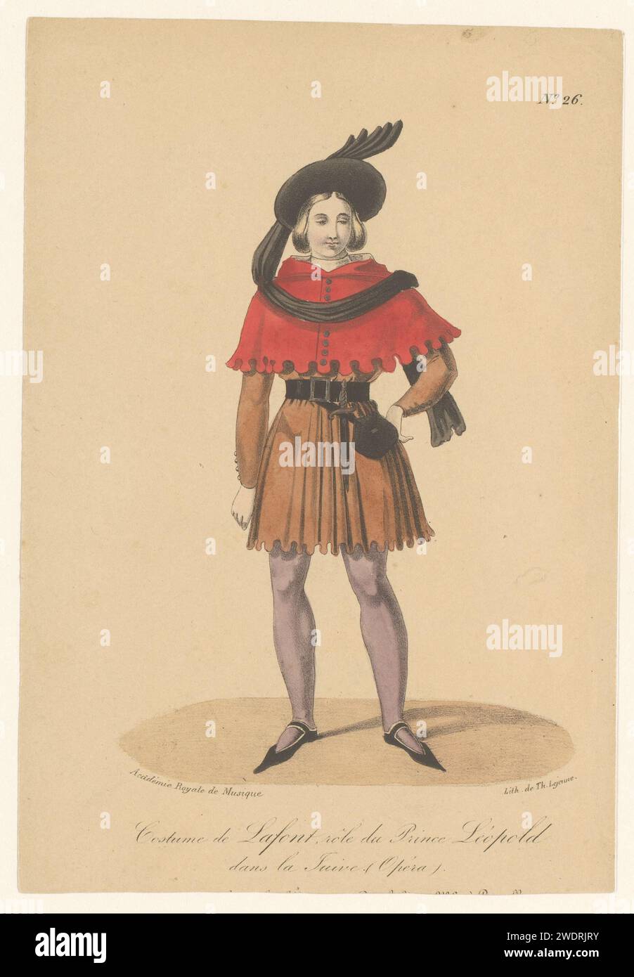 Marcelin Lafont in de Rol van Prins Leopold in de Opera La Jew ...