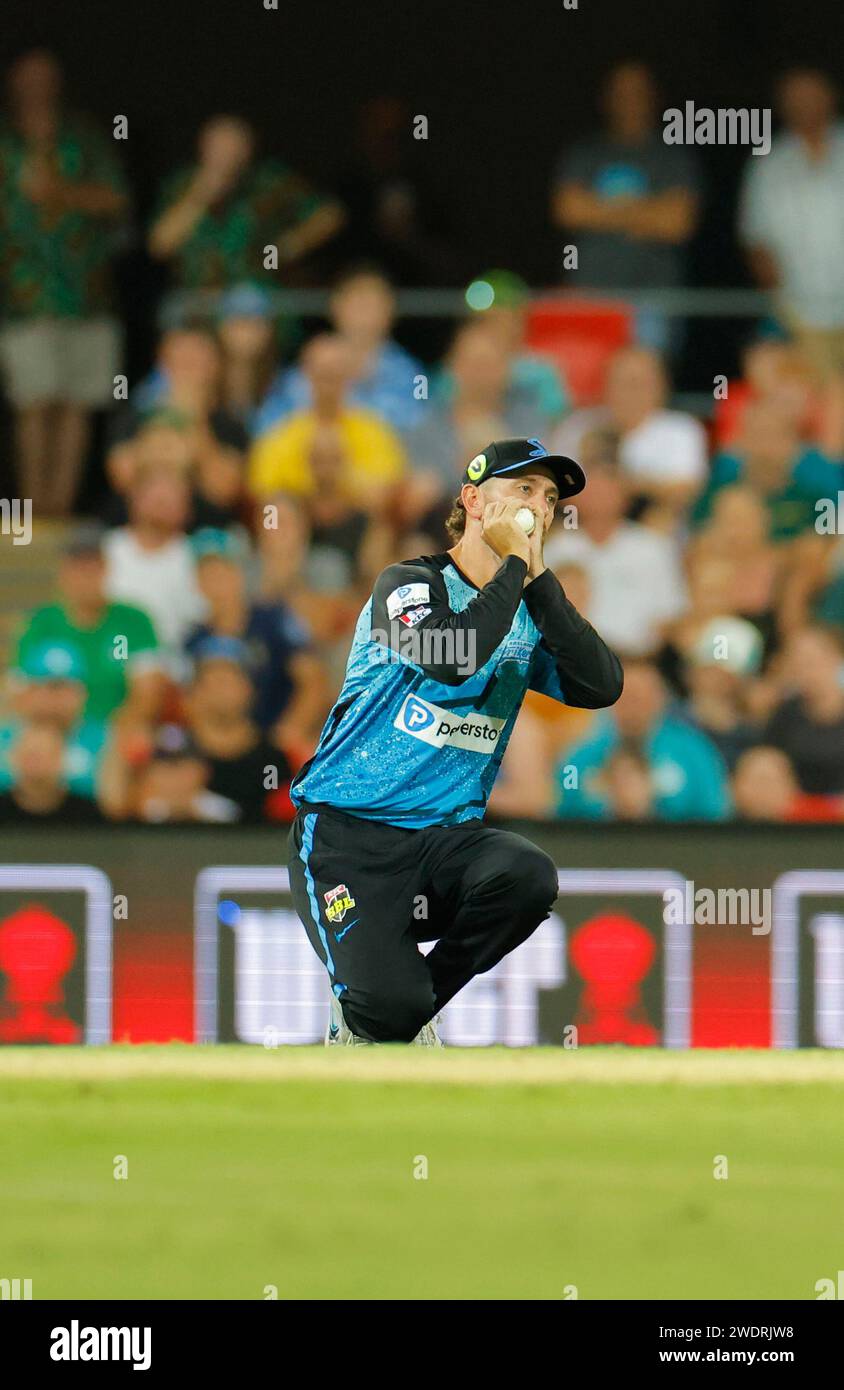 Gold Coast, Australia. 22nd Jan 2024. Max Bryant (17 Brisbane Heat ...