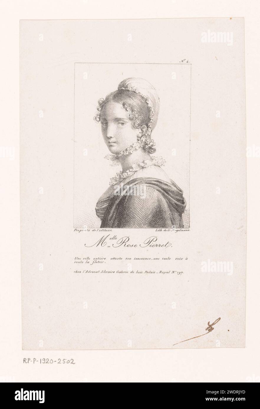Portret van Rose Pierret, anonymous, Gottfried Engelmann, 1816 - 1839 ...