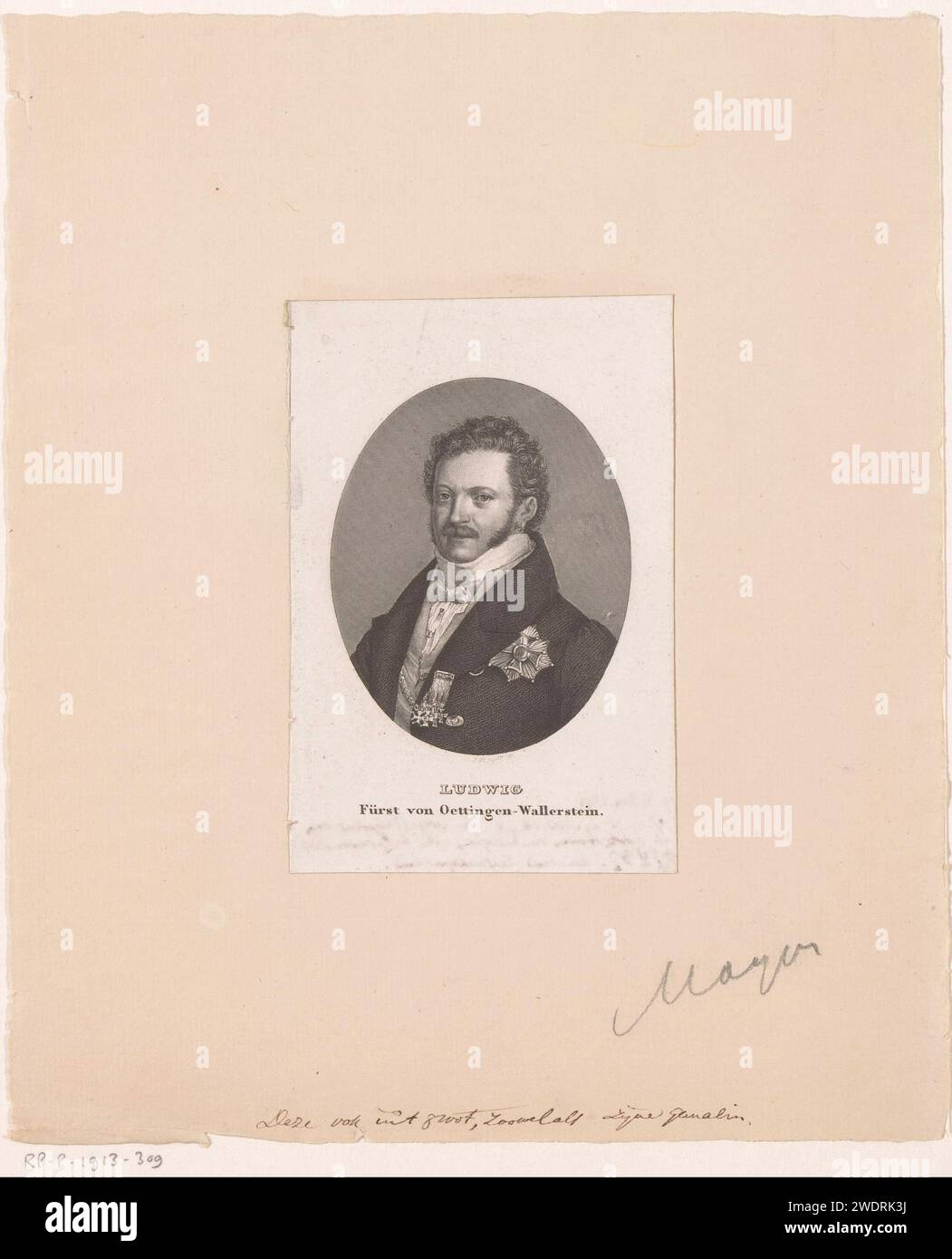 PortraT van Ludwig, Prince of Oettingen -Wallerstein, Carl Mayer, 1808 ...