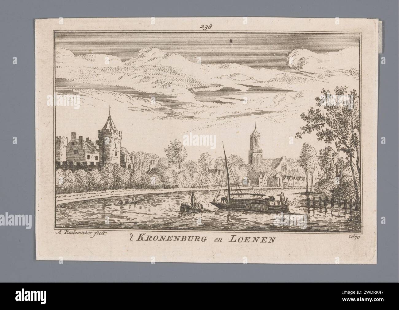 View of Huis Kronenburg and Loenen, Abraham Rademaker, 1727 - 1733 ...