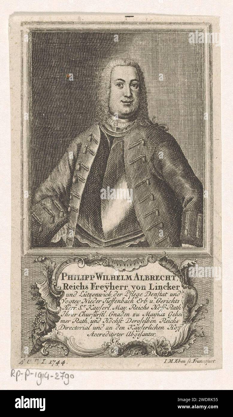 Portrait van Philipp Wilhelm Albert von Lützwick, Johann Michael Eben ...