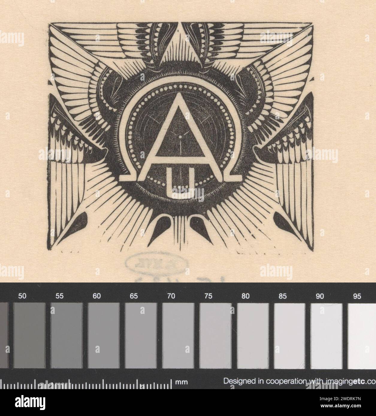 Vignette 'Alfa U Omega', Mathieu Lauweriks, 1935 print Vignette with ...