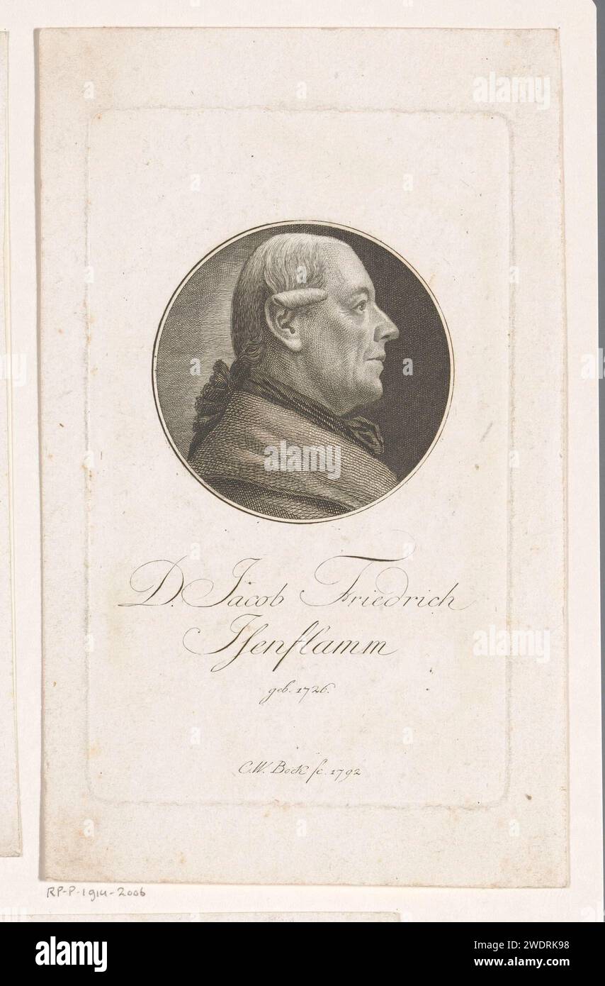 Portrait van Jacob Friedrich Isenflamm, Christoph Wilhelm Bock, 1792 ...