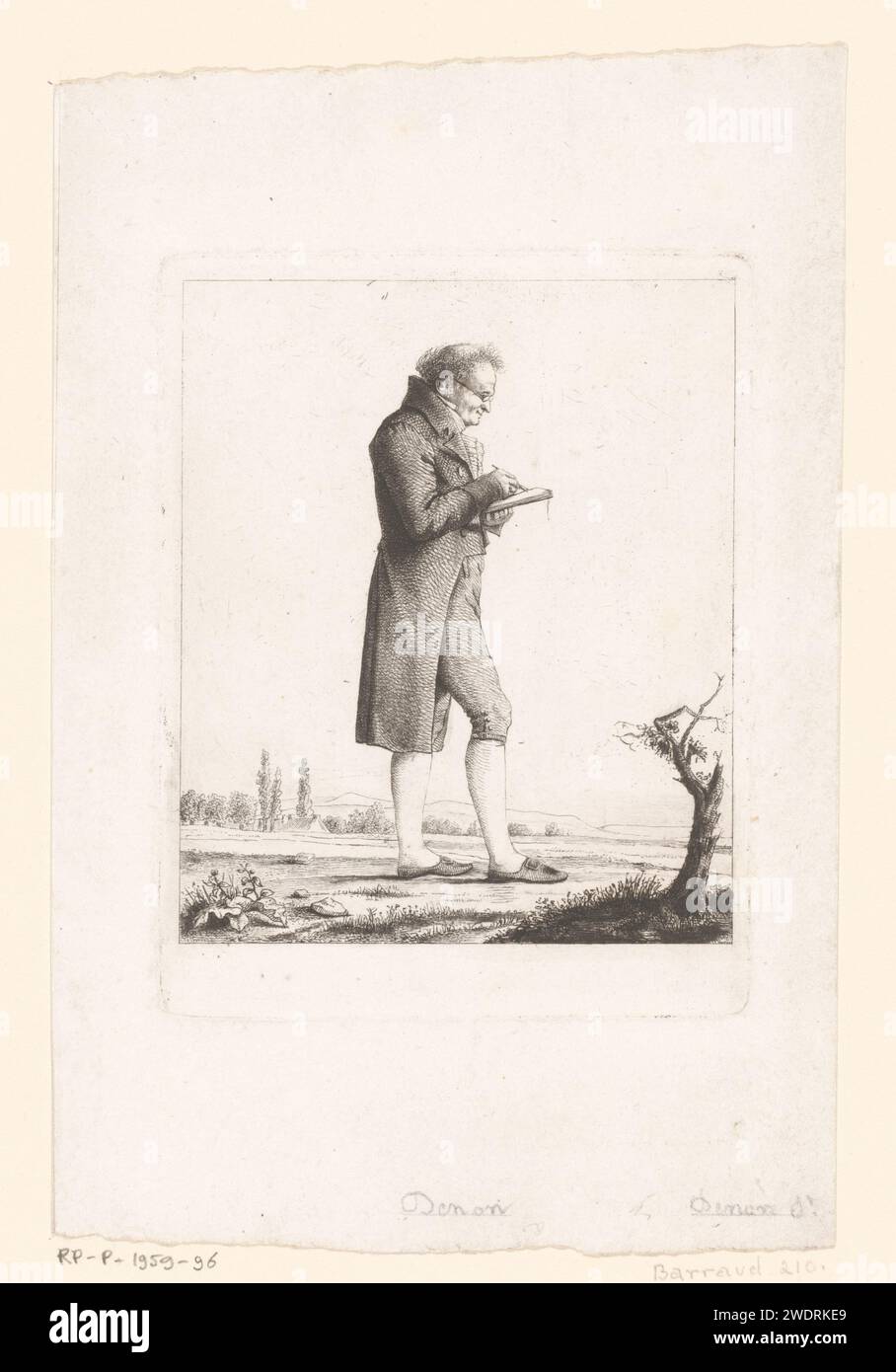 Self -portrait of Dominique Vivant Denon characterizing in a landscape ...