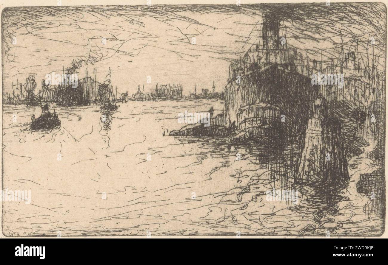 Ships on the Maas in Rotterdam, Willem Adrianus Grondhout, 1888 - 1934 ...