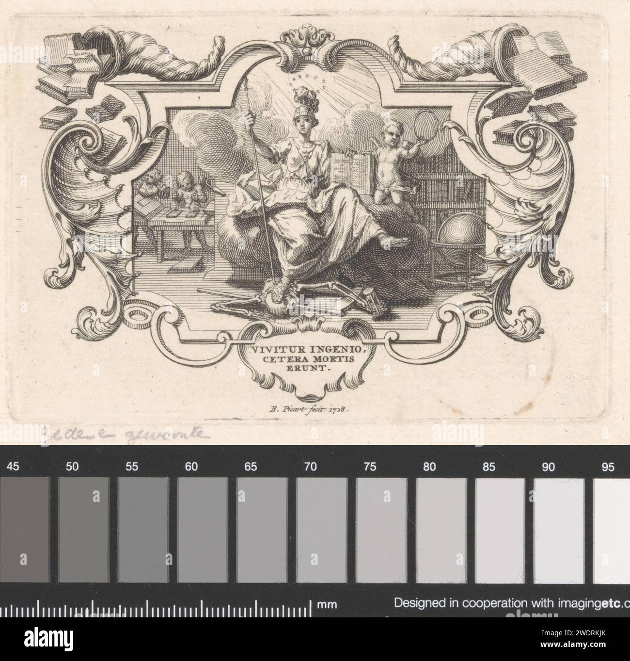 Vignet Met Minerva in Love, Bernard Picart, 1728 print Minerva is the ...