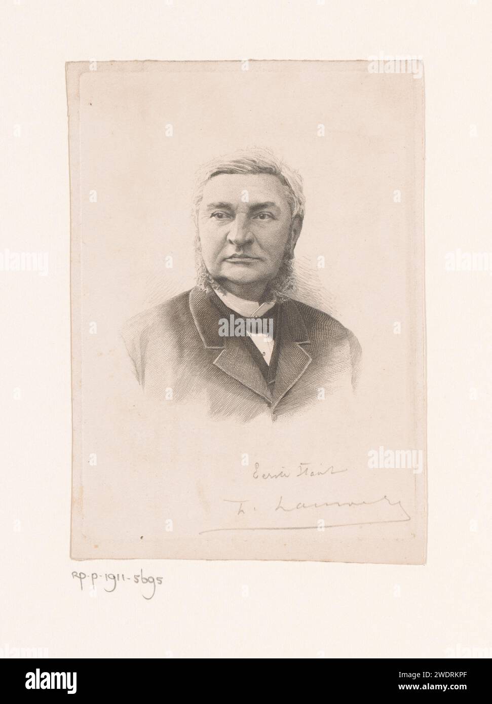 Portrait of August Beernaert, Frans Lauwers, 1864 - 1911 print paper ...