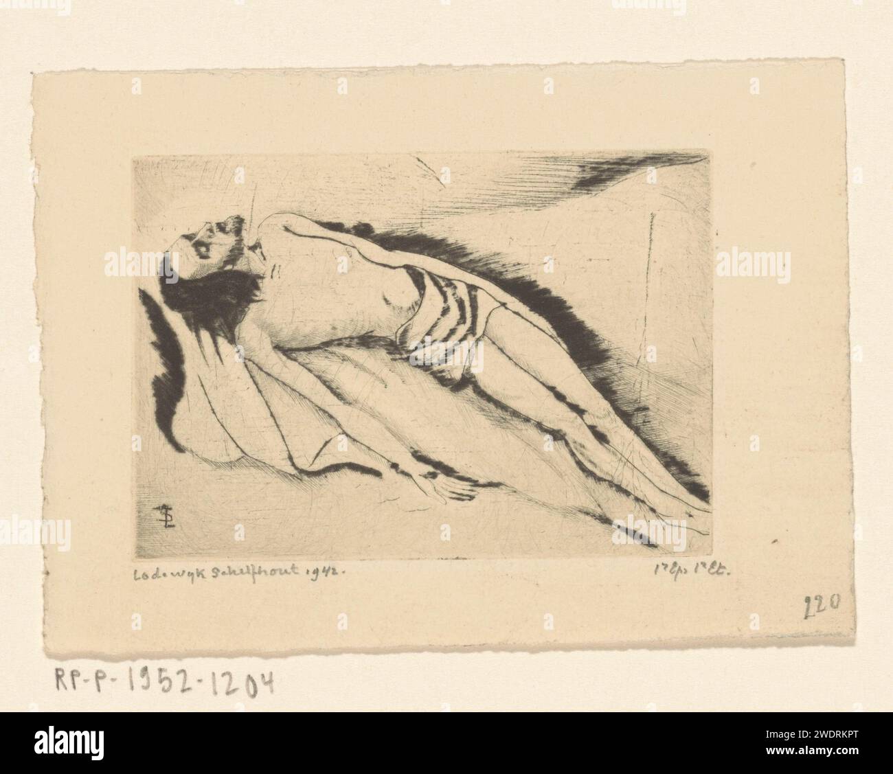 Dead Christ, Lodewijk Schelfhout, 1942 print The body of the Dead ...