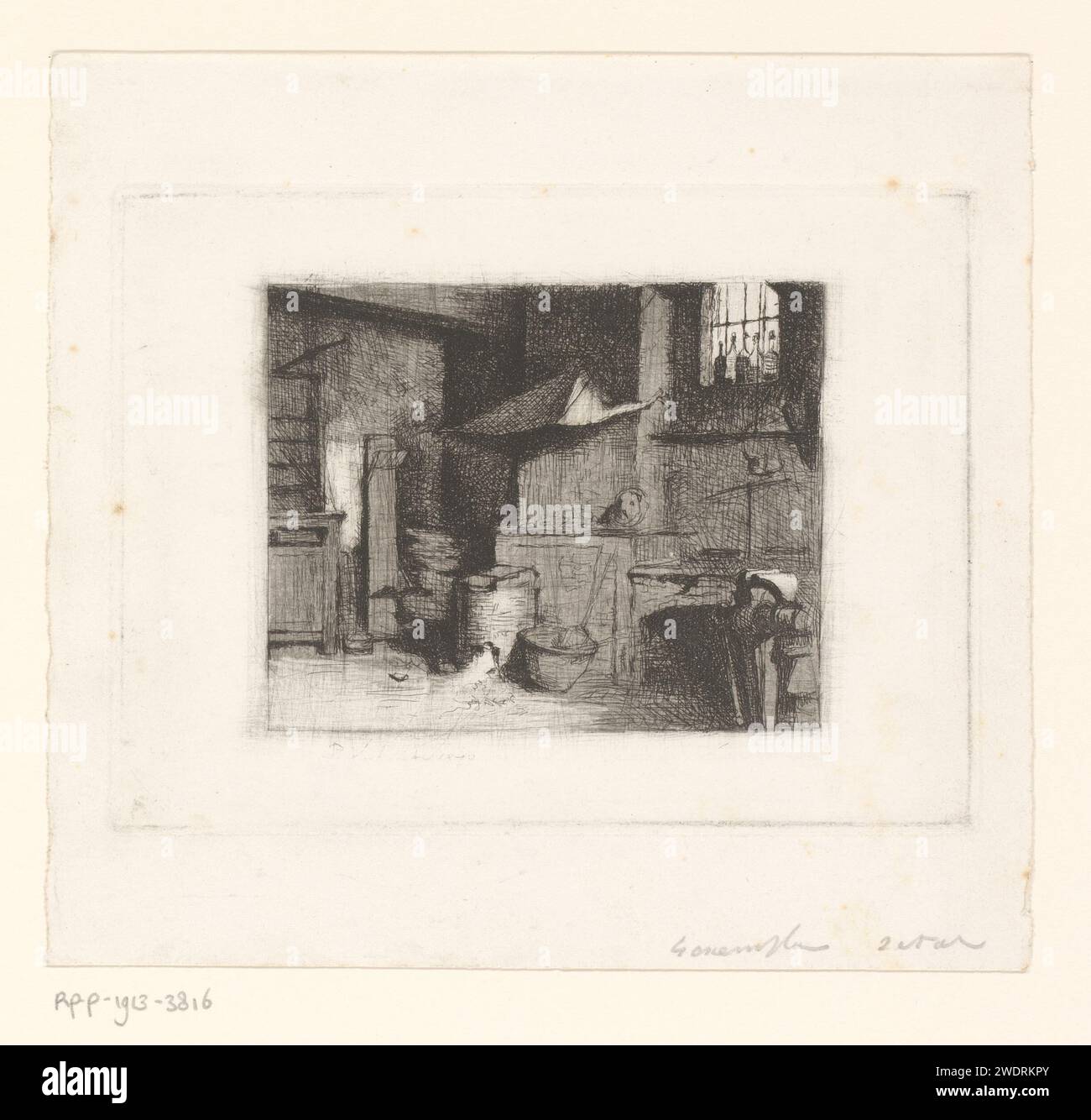 Workplace, Piet Verhaert, 1879 print paper etching workshop-interior ...