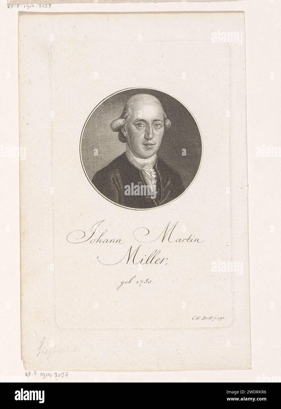Portrait van Johann Martin Miller, Christoph Wilhelm Bock, 1793 print ...