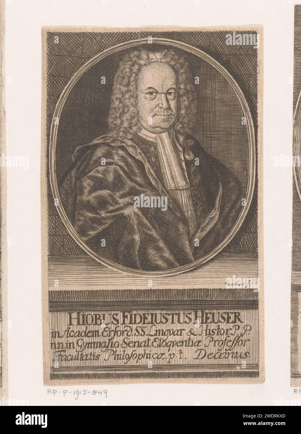 PortraT van Job Fideiustus Heuser, Georg Heinrich Werner, 1733 - 1789 ...