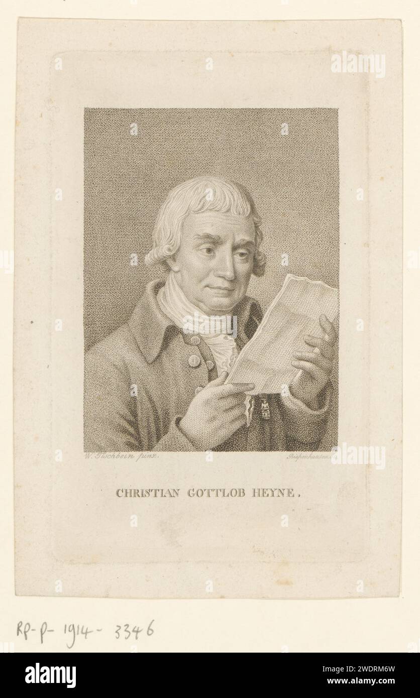 Portrait van Christian Gottlob Heyne, Ernst Ludwig Riepenhausen, after ...