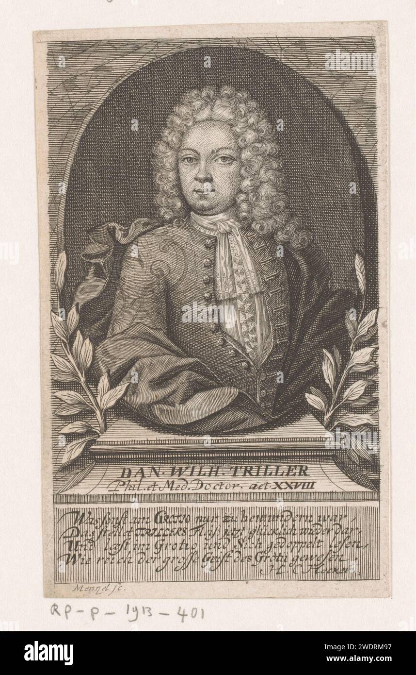 Portrait of Daniel Wilhelm Triller, Johann Georg Mentzel, 1710 - 1743 ...