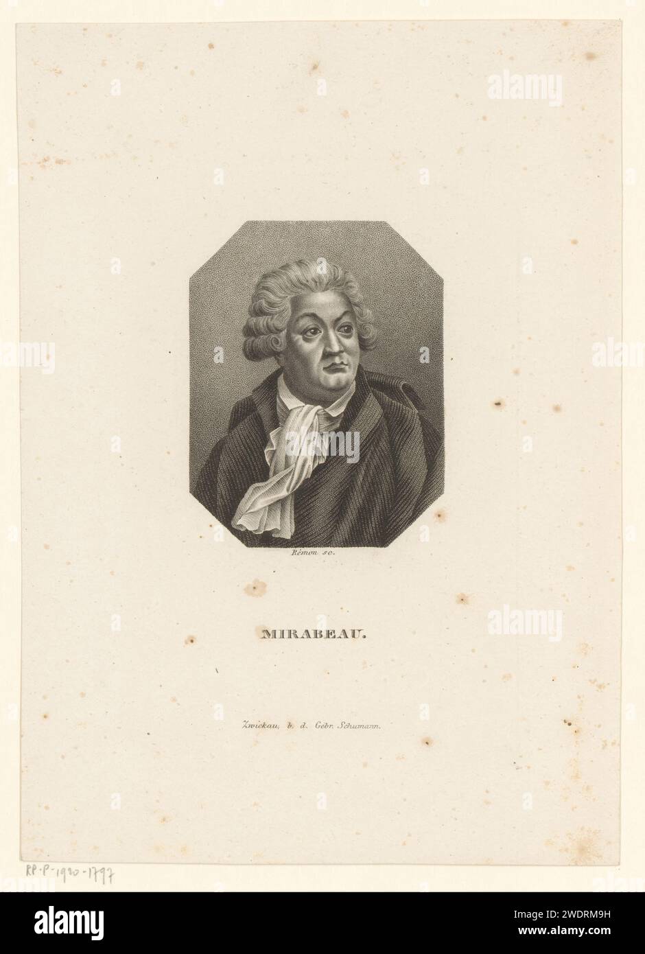 Portret van Honoré -Gabriel de Riqueti, count of Mirabeau, J. Rémon ...