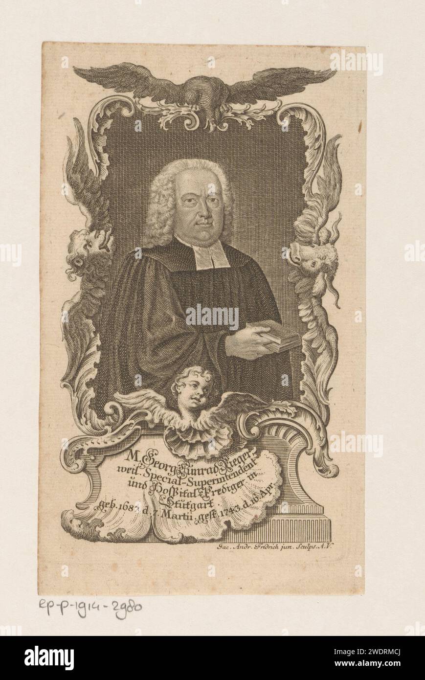 PortraT van Georg Konrad Rieger, Jacob Andreas Fridrich (II), 1743 ...