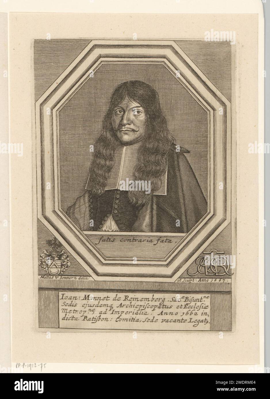 Portrait of Jean Monnet de Reinenberg, Matthias van Sommer, 1667 print ...