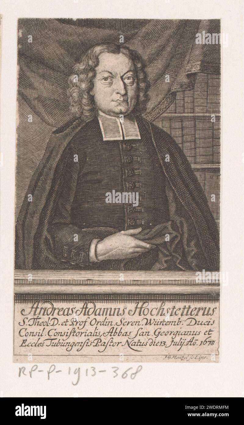 Portrait van Andreas Adam Hochstetter, Johann Georg Mentzel, 1687 ...