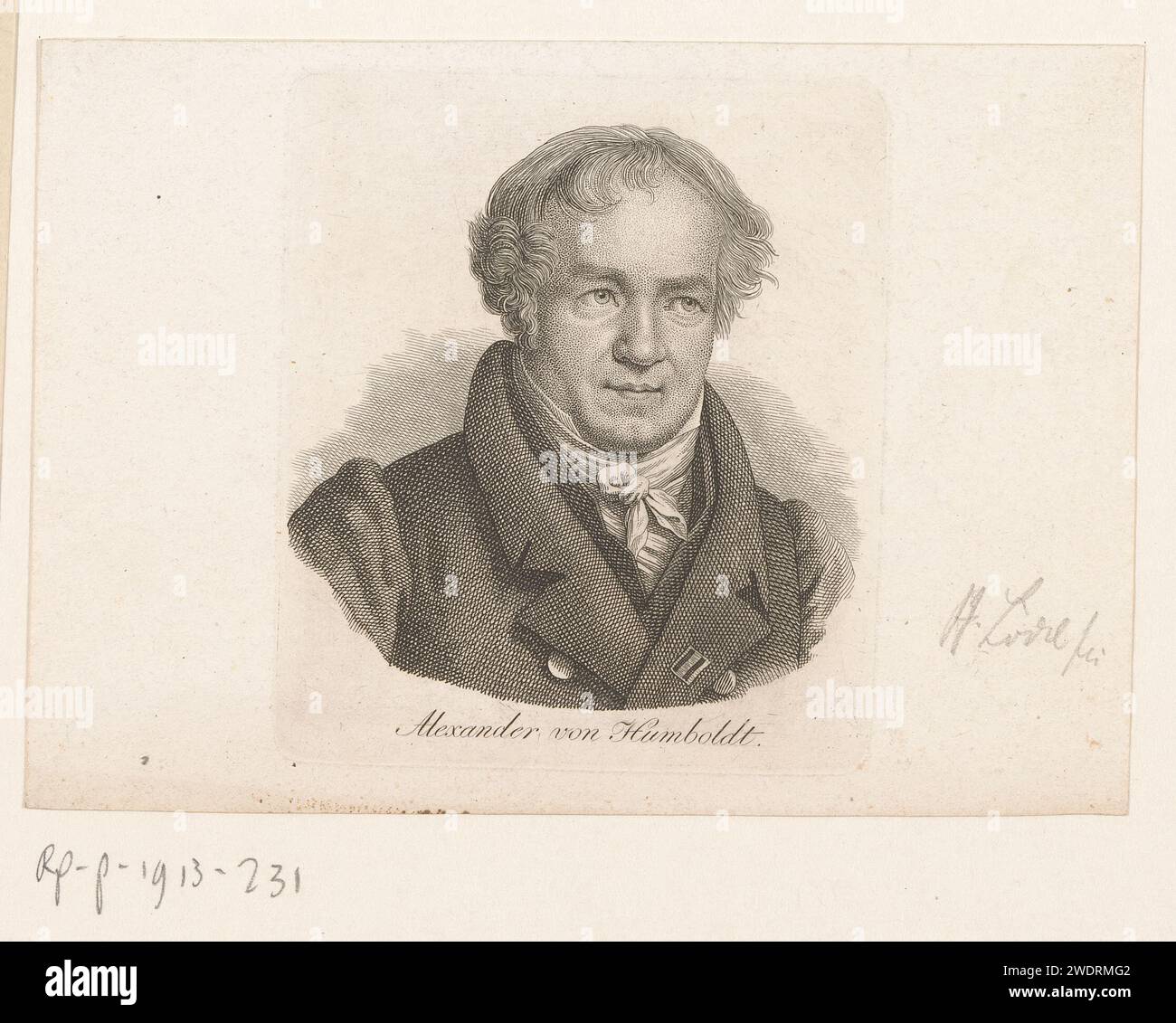 Portrait van Alexander von Humboldt, Heinrich Lödel, 1808 - 1861 print ...