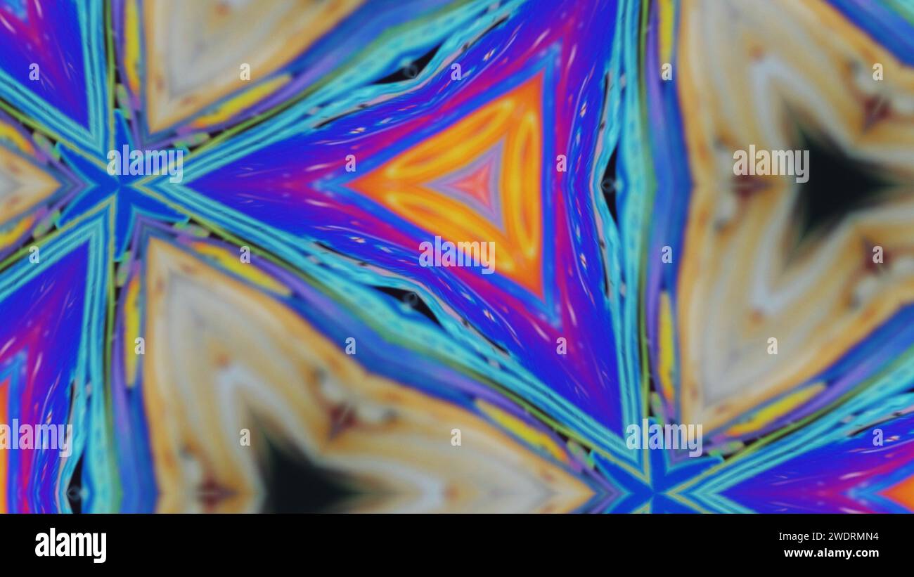 Kaleidoscope ornament paint water triangle pattern Stock Photo - Alamy