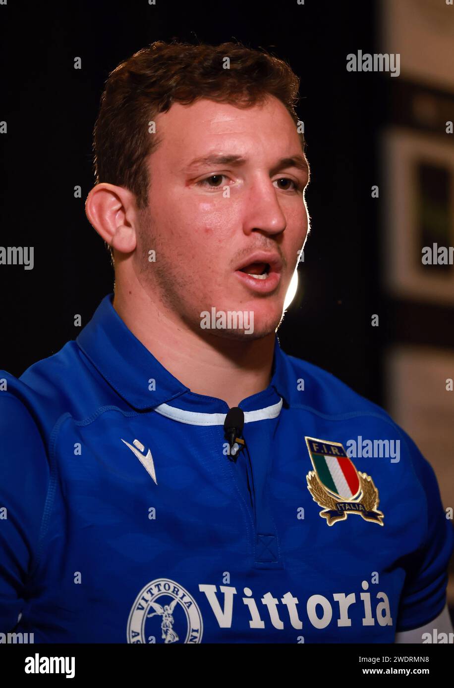Italy captain Michele Lamaro during the 2024 Guinness Men's Six Nations Launch at the Guinness ...