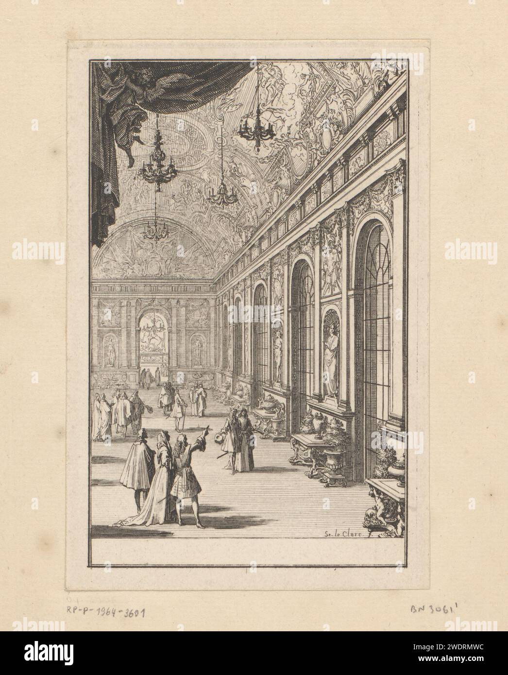 Figures in the large hall in the castle of Versailles, Sébastien ...