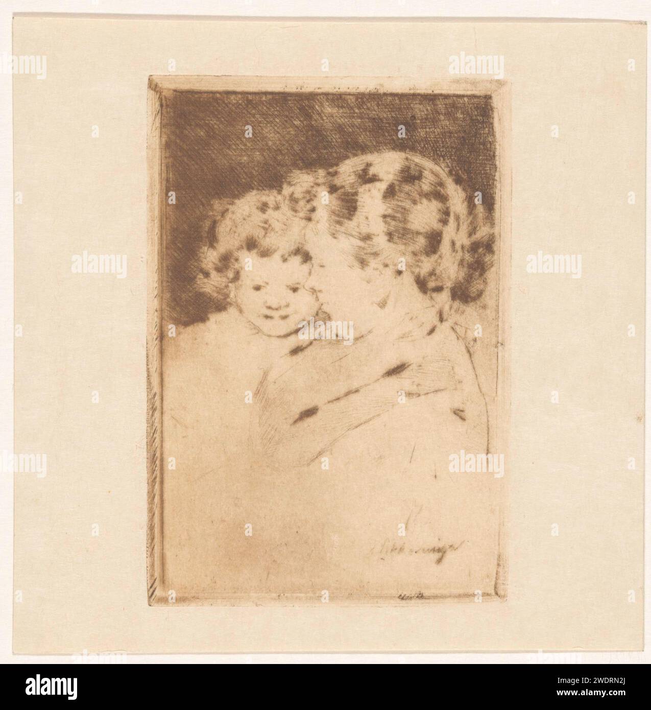 Mother with child, Johannes Evert Akkeringa, 1871 - 1935 print Woman ...