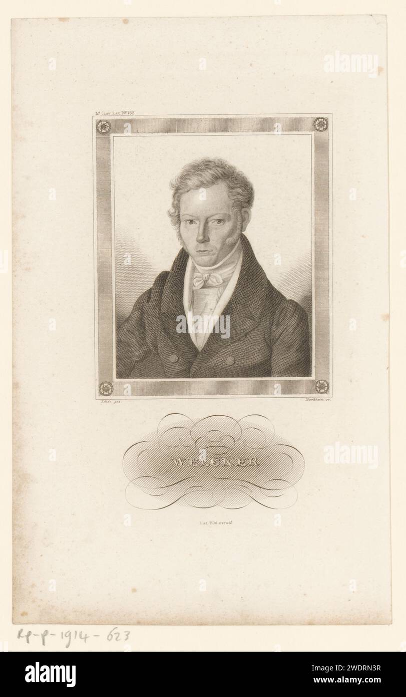 PortraT van Carl Theodor Welcker, Johann Georg Nordheim, after Schön ...