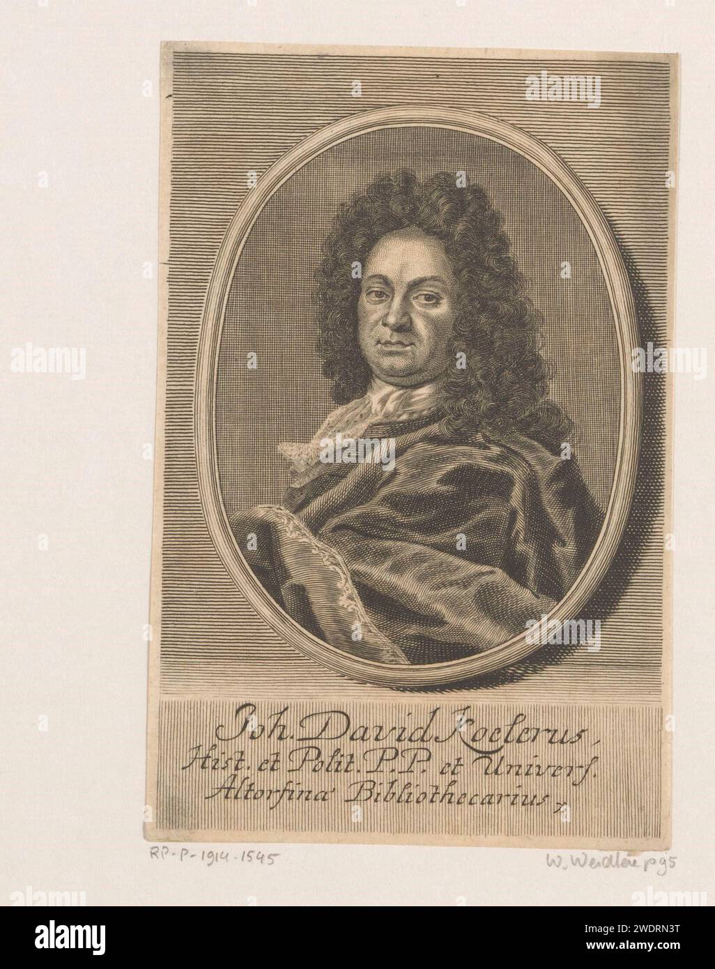 Portrait of Johann David Köhler, Johann Martin Bernigeroth, 1722 print ...