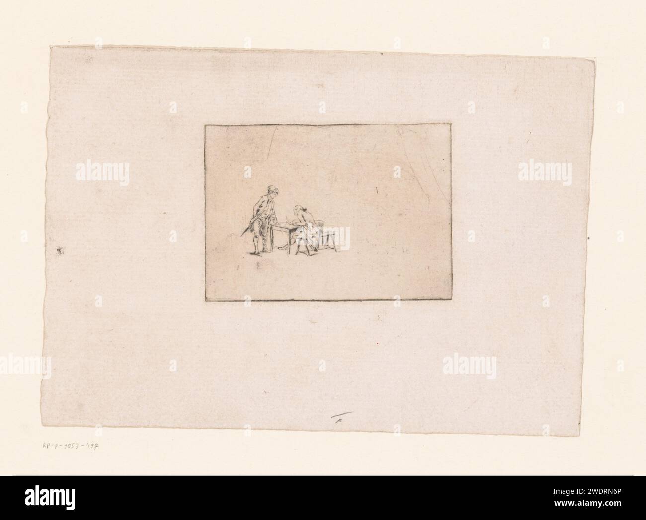 Writing man at a table, Jean Louis Ernest Meissonier (attributed to ...