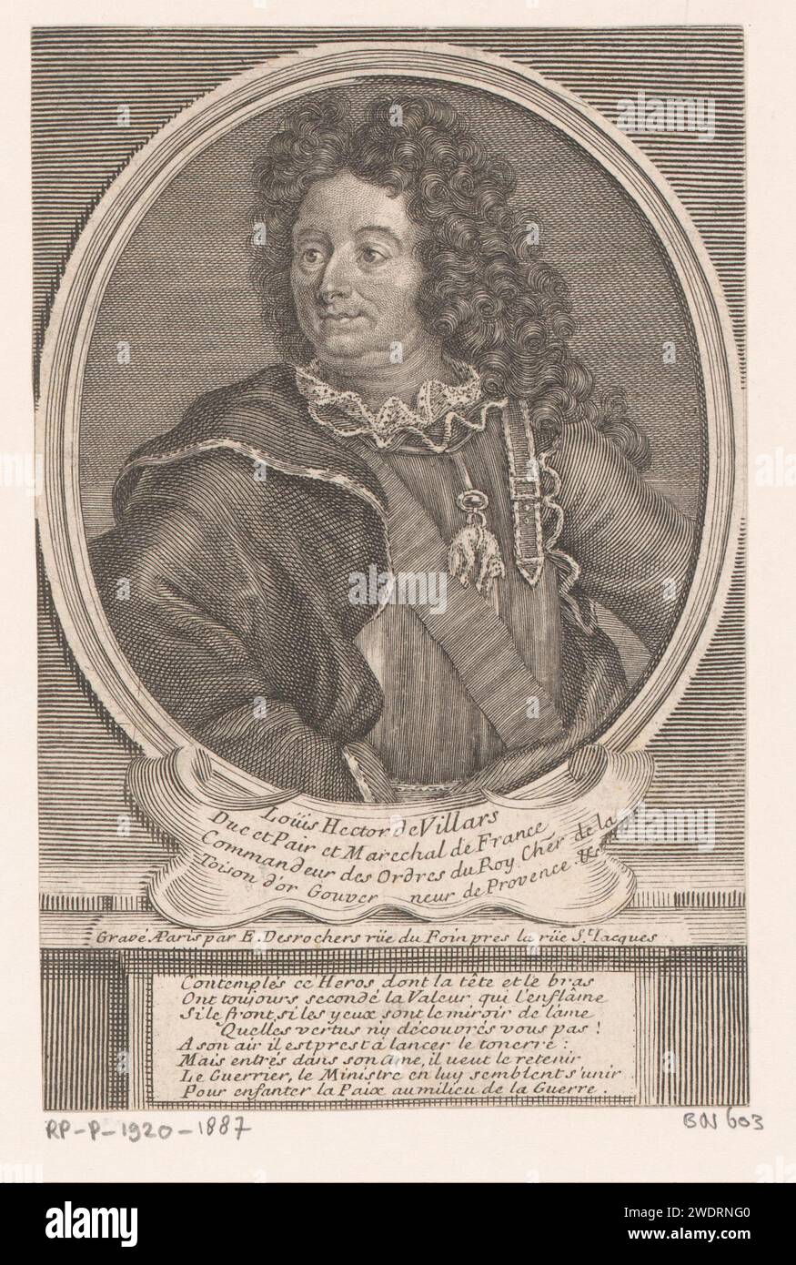Portret van Claude Louis Hector, Hertog Van Villars, Etienne Desrochers ...