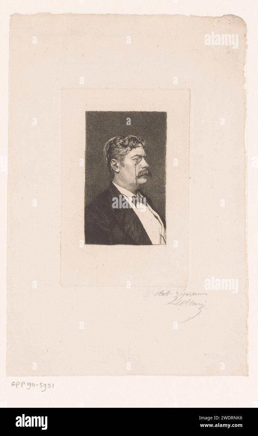 Portret van Camille Lemonnier, Louis Le Nain, 1861 - 1911 print paper ...