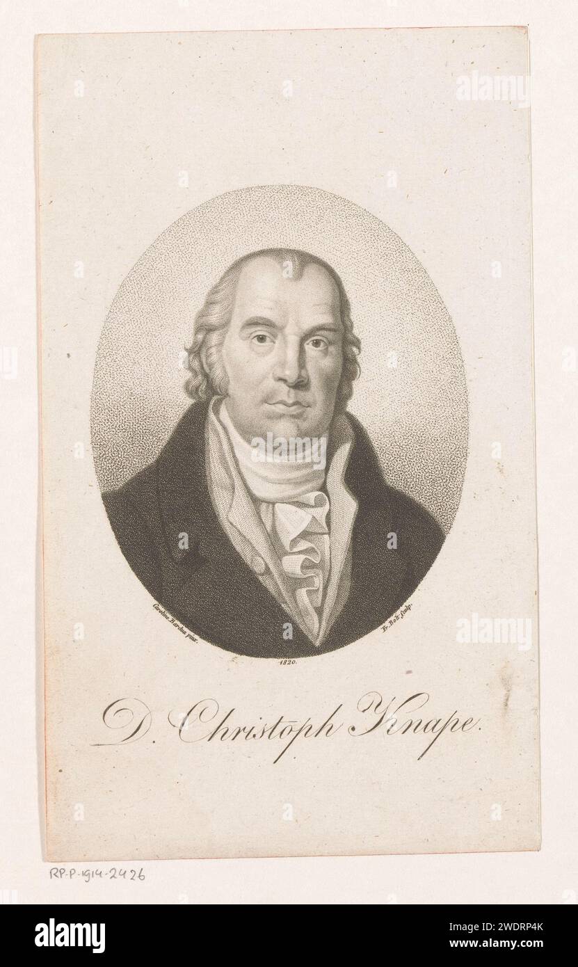 PortraT van Christoph Knape, Johann Friedrich Bolt, after Caroline ...