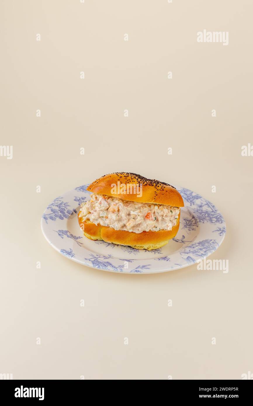 Black sandwich salmon cream hi-res stock photography and images - Alamy