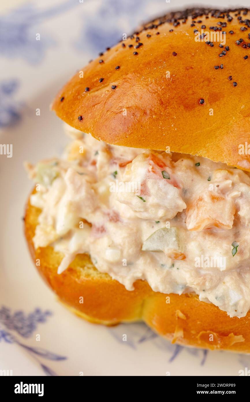 Black sandwich salmon cream hi-res stock photography and images - Alamy