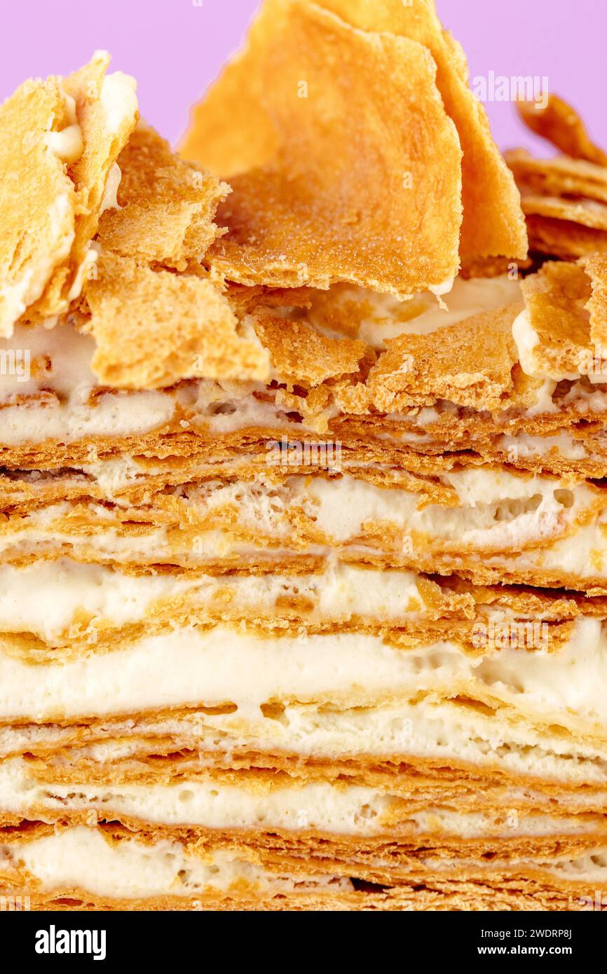 homemade puff pastry cake with buttercream Stock Photo - Alamy